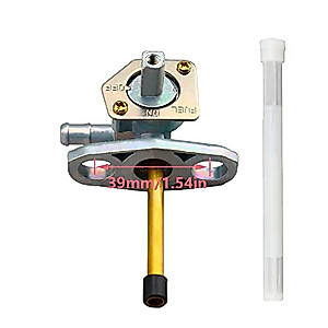 Fuel Cock Petcock with Lever Assy for Honda Recon 250 TRX250, Honda Rancher TRX350, Honda Rancher TRX420, Honda Foreman TRX450, Honda Foreman Rubicon TRX500FA, Gas Valve Switch Part (With Fuel Tube)