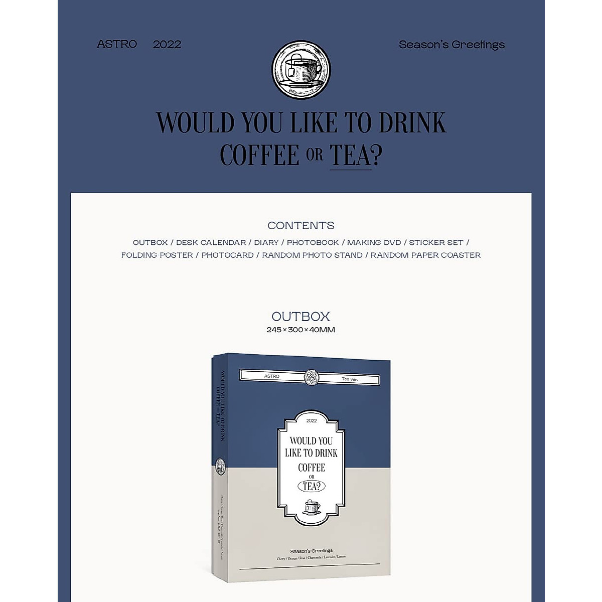 FANTAGIO ASTRO - 2022 SEASON'S GREETINGS+Extra Photocards Set (TEA ver.)