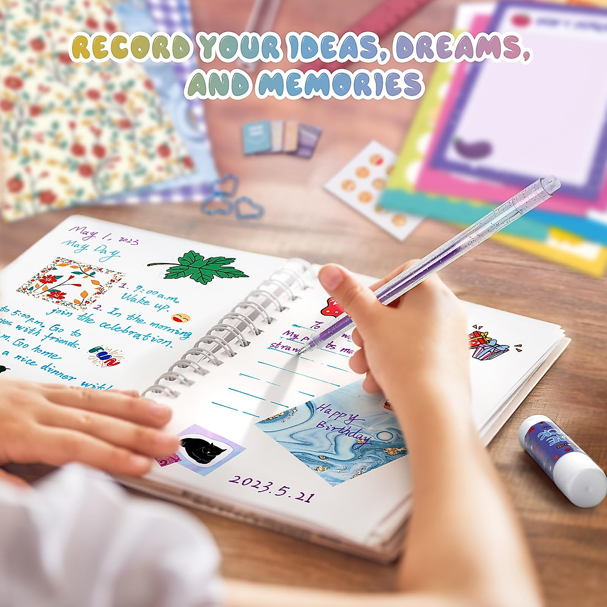 PERRYHOME DIY Journal Kit for Girls Ages 8-14, DIY Girls Journal Set for Teenage Girls Scrapbook & Diary Kits, Journaling Art Crafts Kit Teen 8 9 10 11 12 13 14 Year Old Girl Birthday Gifts - Purple