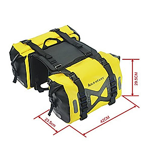 WILD HEART Waterproof Bag Motorcycle saddlebag 50L Tank Bag Motor Side Bag (Black)