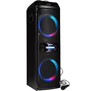 Gemini Sound GHK-2800-4800W Party Speaker with Bass Boost, LED Lights & Voice-Changing Effects, Bluetooth Karaoke, Includes Microphone & Remote