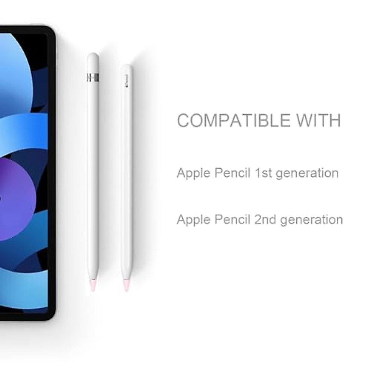 SIXFU 30 PCS Paper Feel Silence Covers for Apple Pencil Tips, Rubber Silicone Protectors for iPad Pencil 2nd Generation/1st Gen Apple iPencil Replacement Nib Case(Pink)