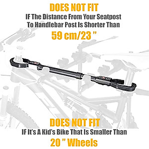 2x Bicycle Top Tube Crossbar Frame Adjustable Adapters Bar for Car Rack or Home Storage Stand–Step Through-Y Frame Kids Ladies Dual Suspension Cruiser Small Mountain Road Bikes Capacity 25kg/55 lbs