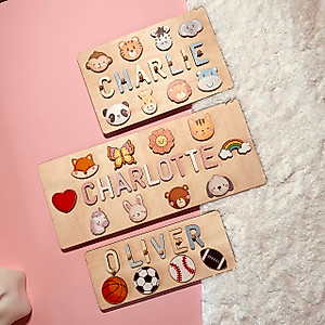 Personalized Name Puzzle for Kids, 1st Birthday Gifts for Girl and Boy, Custom Baby Gifts,Baby Girl & Boy Toys for 1 Year Old Nursery Gifts, Toddler Puzzles, Montessori Toys, Early Learning Toys