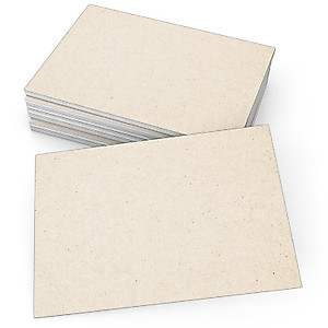 321Done Blank Rustic 4x6 Cards (Set of 50) - Thick, Heavy Cardstock - Make Invites, Greeting, Note, Thank You Cards - Plain Kraft for Writing, Stamping, Printing, Art - No Envelopes - Made in USA