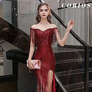 CORIOS Women Envelope Clutch Bag Sequins Evening Bag Shiny Handbag with Detachable Chain Bridal Wedding Purse Sparkly Shoulder Bag Elegant Crossbody Bag for Wedding Cocktail Prom Party Pink A
