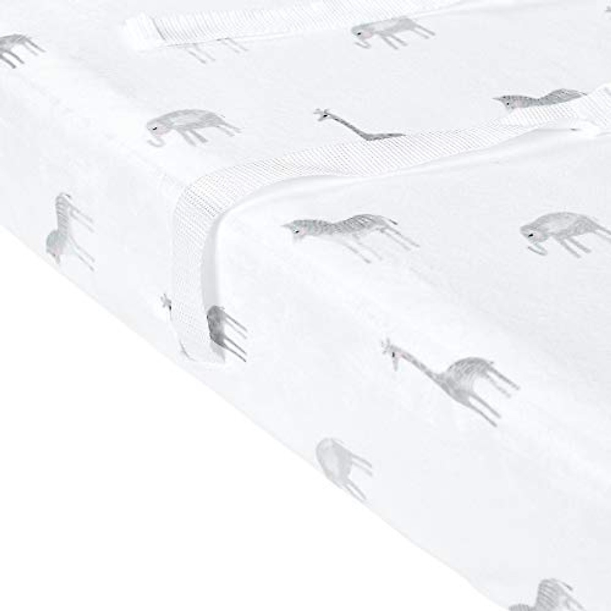 Lush Decor Baby Jungle Adventure Micro Mink 2 Pack Changing Pad Cover, Gray