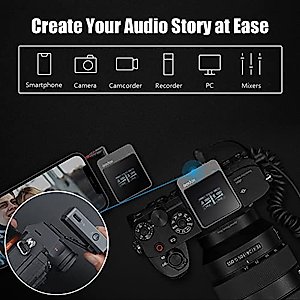 GODOX MoveLink M2 Kit for Cameras and Smartphones with Type c to 3.5mm Headphone Jack Adapter, 2.4GHZ Wireless Microphone System for Vlogger Youtuber, Interviewer Speaker Filmmaker