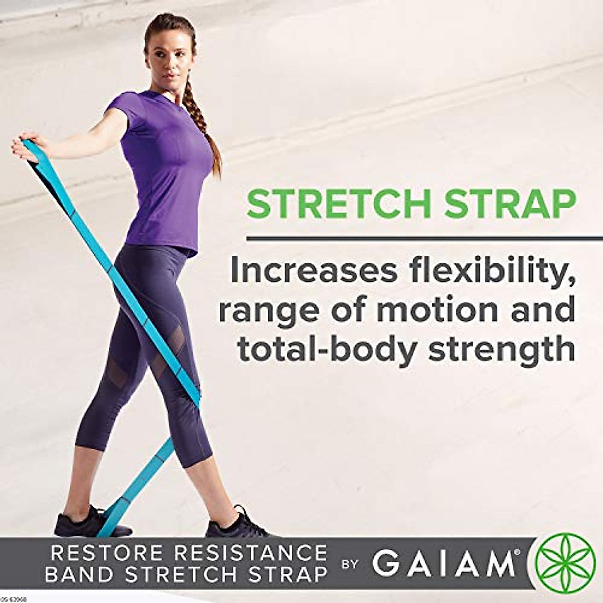 Gaiam unisex adult Gaiam Restore Resistance Band Stretch Strap, Green, 1 EA US
