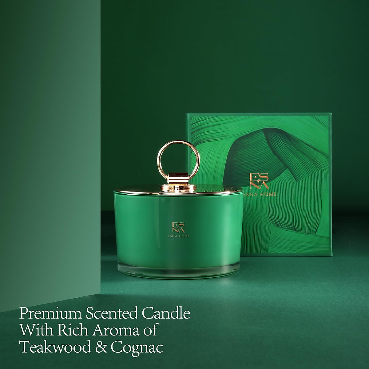 ESNA HOME Aromatherapy Scented Candles | Lavender Essential Oil | 19.4oz 110 Hours Burn Gold Lid Soy White Candles | Self Care Gifts for her | Luxury for Women | Room Decor Candles for Home Scented