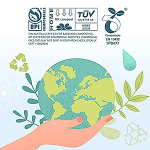 Heart of Tafiti Small Compost Bags 2.6 Gallon, US BPI ASTM D6400 Certified Compostable Trash Bags, Extra Thick Food Scrap Kitchen Waste Bags, 100 Count