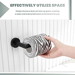 Bathroom Toilet Paper Holder, Suyar SUS304 Stainless Steel Round Toilet Roll Holder, Toilet Paper Roll Dispenser Wall Mounted, Matte Black