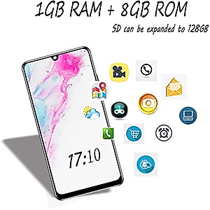 IP12 PRO+ Face Unlock Smart Phone, 1+8GB 6.26in for Waterdrop Screen Smartphones, Dual Card Dual Standby, Built-in 1950mah Li-ion Battery, for Android 8.1 (Gold)……