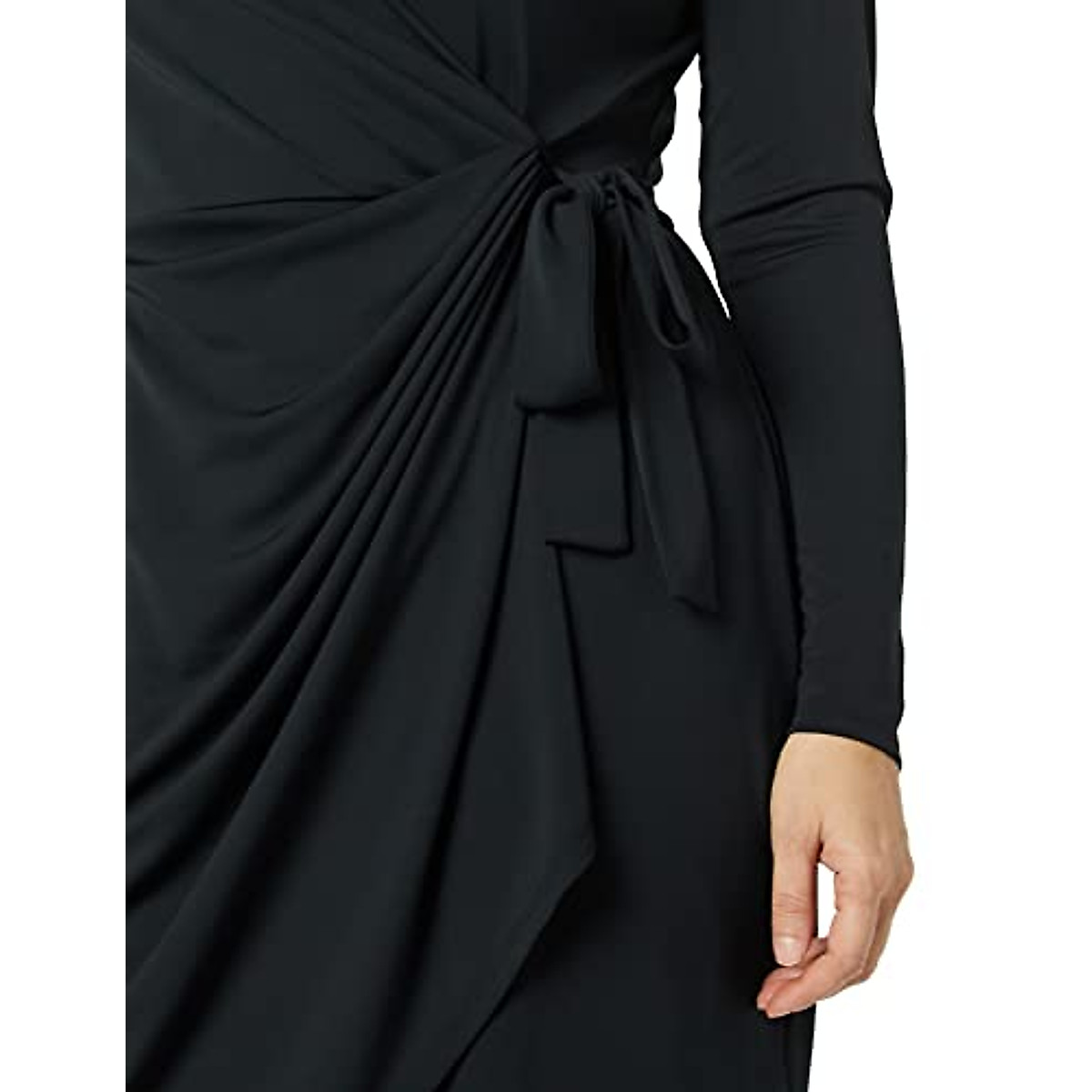 Amazon Essentials Women's Long Sleeve Classic Wrap Dress (Available in Plus Size), Black, XX-Large