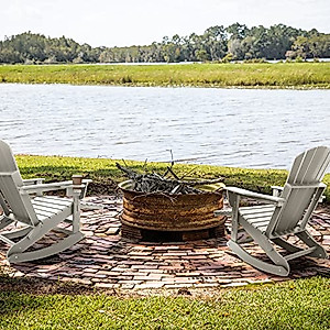 Adirondack Chair with Ottoman,Folding Adirondack Chairs,Rocking Adirondack Chair with Cup Holder,Adirondack Chairs Weather Resistant,Fire Pit Chairs,Plastic Adirondack Chairs for Adults,350 lbs