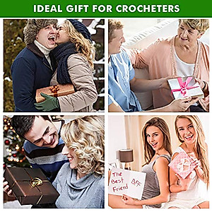 73 Pack Crochet Hooks Set, 13 PCS 2mm(B)-10mm(N) Ergonomic Soft Grip Crochet Handles Yarn Knitting Needles Kit with Case for Arthritic Hand, Inscraft Crochet Starter Kit for Beginners and Lovers