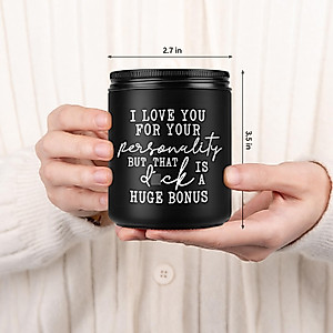 LEADO Candles for Men, Funny Gifts for Boyfriend, Valentines Day Gifts for Him, Husband Gifts - Naughty Anniversary, Christmas, Birthday Gifts Ideas for Boyfriend, Husband, Fiance, Blue Collar