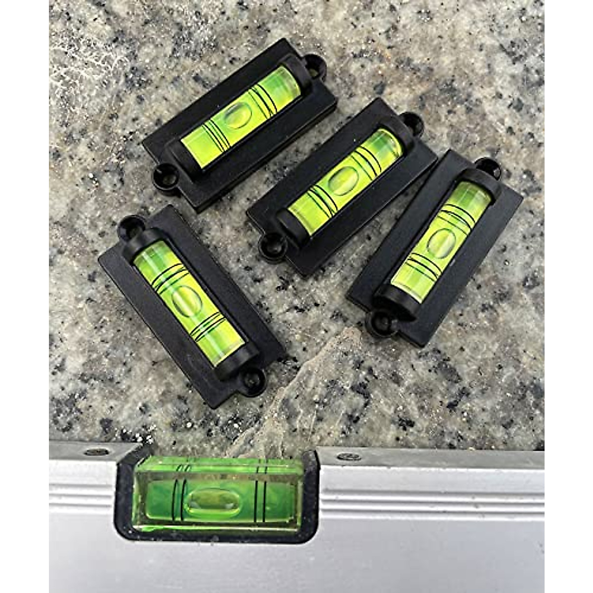 5Pcs RV Standard Level with Mounted Ear Bubble Spirit Levels for Leveling Camper, RV Travel Trailer, Car Camping, Turntable, TV Mounts, Phonograph, Tripod