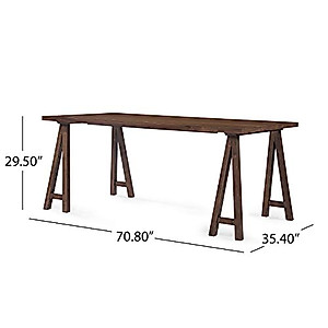 Christopher Knight Home Rachel Mid-Century Modern 7 Piece Dining Set with A-Frame Table, Light Beige + Walnut