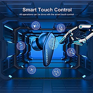 YOTMS Bluetooth Wireless Earbuds Q15 Wireless in-Ear Headphone with 50ms Low Latency, Stereo HiFi Sound, 40H Playtime, IPX4 Waterproof Built-in Mic for Working/Travel/Gym