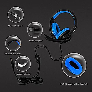 Headset for PS5 Games,PS4,Xbox,PC, Kids Headphones with Mic for School Supplies,Gaming Headphones Wired,Headphones with Microphones,Gaming Headphones for PS4 Headset with Mic