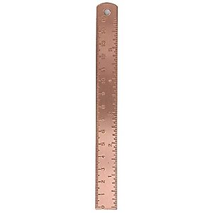 Straight Ruler Vintage Brass Handy Straight Ruler Metal Copper Bookmark with Cm Inch Dual Scale for Line Drawing (Copper)