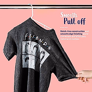 Hangorize 60 Standard Everyday White Plastic Hangers, Long Lasting Tubular Clothes Hangers, Value Pack of 60 Clothing Hangers. (60 Pack)