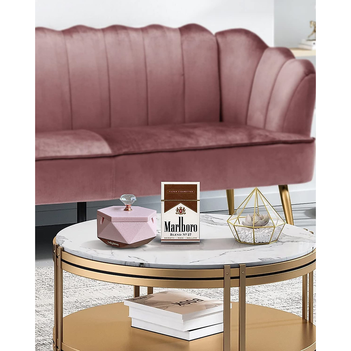 Cute Ashtray for Women, Unique Design Ashtray with Lid and Removable Liner, Easy to Clean, Perfect Pink Ash Trays Indoor, Funny Ashtray Gift for Cigarette Smokers