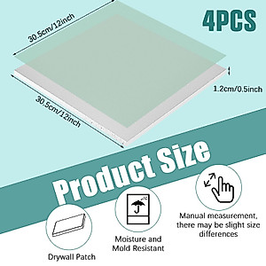 Amylove Drywall Repair Panel Drywall Patch Panel Drywall Repair for Mend Wall Repair (2 Pcs,Green,12 x 12 x 1/2 Inch)