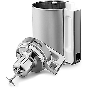 Gourmia GSM1450 Automatic Soup Maker - 6 in 1 Hot or Cold Soup Maker Plus Soy Milk, Rice, Porridge & More - 4 Blades, Cool Touch, Durable Stainless Steel with Free Recipe Book