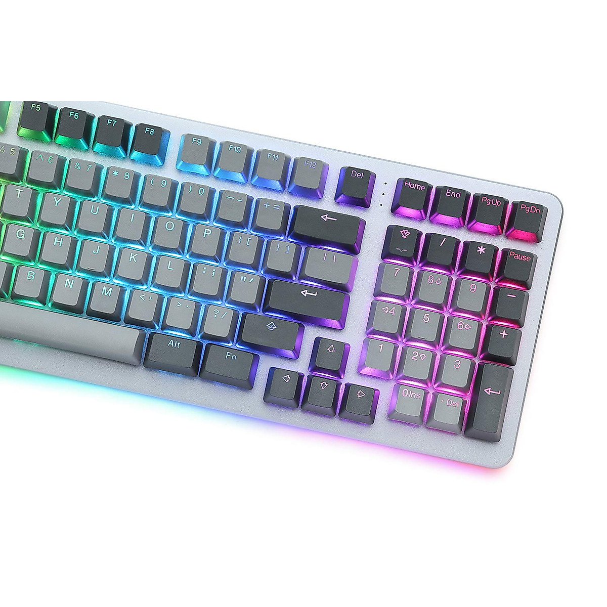 DROP Shift Mechanical Gaming Keyboard — Full-Size 1800 Layout (99 Key), Hotswap Switches, Programmable, Backlit RGB, USB-C, Doubleshot PBT Keycaps, Aluminum, Linear (Gray, Kaihua Speed Silver)