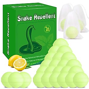 24 Pack Snake Repellent for Yard, Natural Snake Repellent Balls for Outdoors and Indoor, Keep Snakes and Pests Away from Lawn Yard Garden Camping Fishing Pet Safe