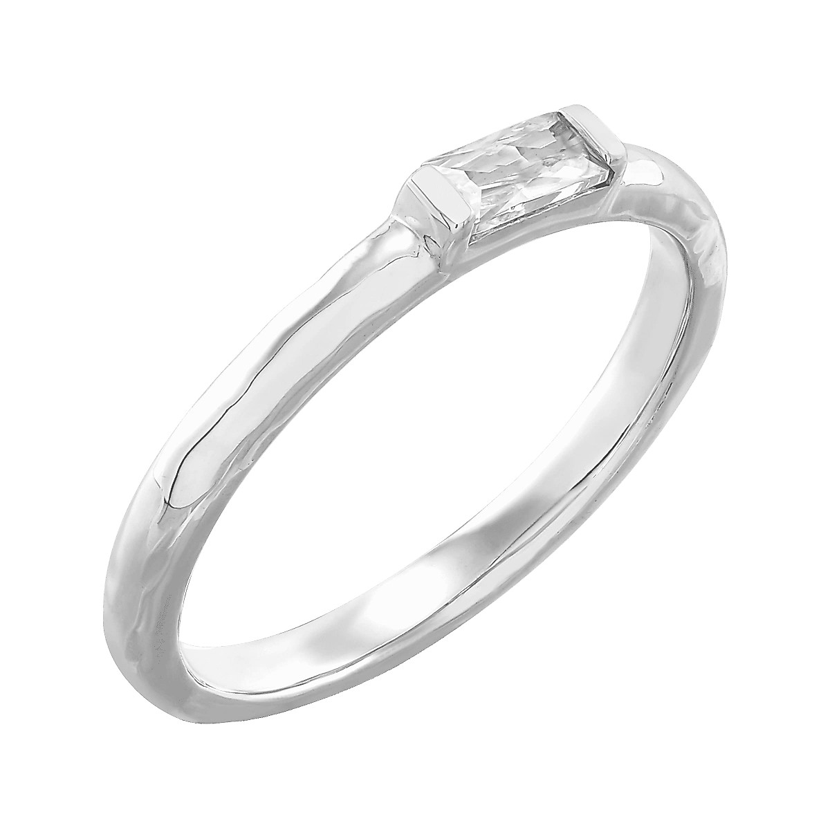 Silpada 'Baguette Touch' Cubic Zirconia Ring in Sterling Silver, Size 9, Size 9