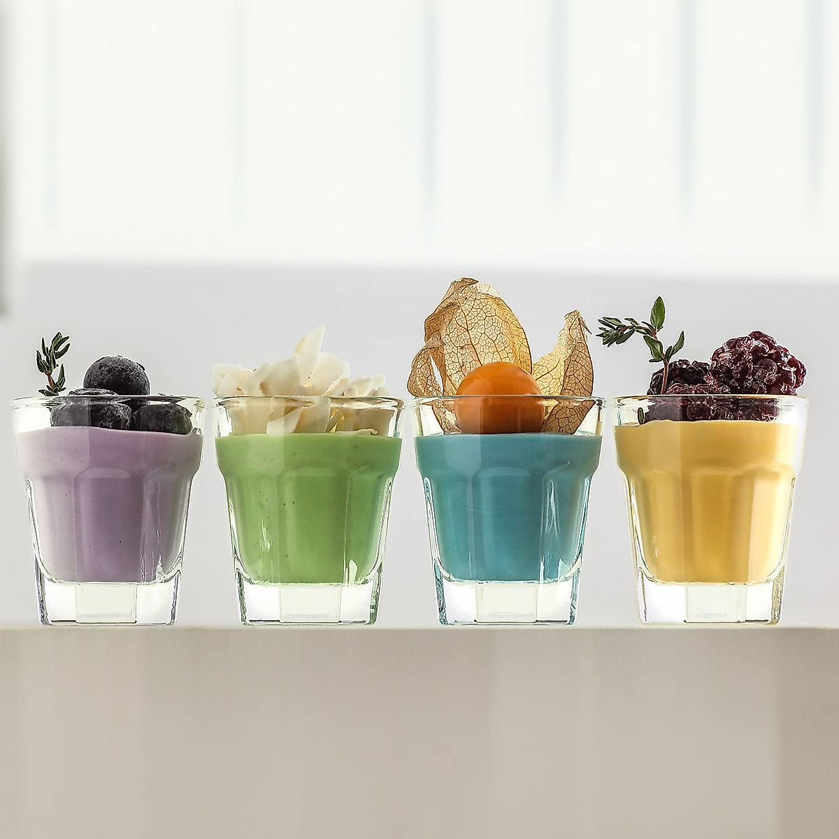 lav Scotch Shot Glasses Set of 6 - Clear Tequila Shot Cups for Parties 1.5 Oz - Plain Shot Glass Set Perfect for Gift and Wedding Parties - Made in Europe