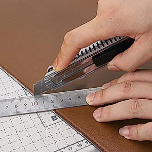 DOWELL Utility Knife Retractable Utility Knife Box Cutters Heavy Duty with 5PCS Extra Blades,Self Loading Blades Function,Knob On Top Can Withstand More Pressure