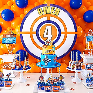 Cracoo Dart War Party Cupcake Toppers Wrappers Kids Birthday Gun Picks Target Bullet Dart War Party Supplies Decoration -48 Piece