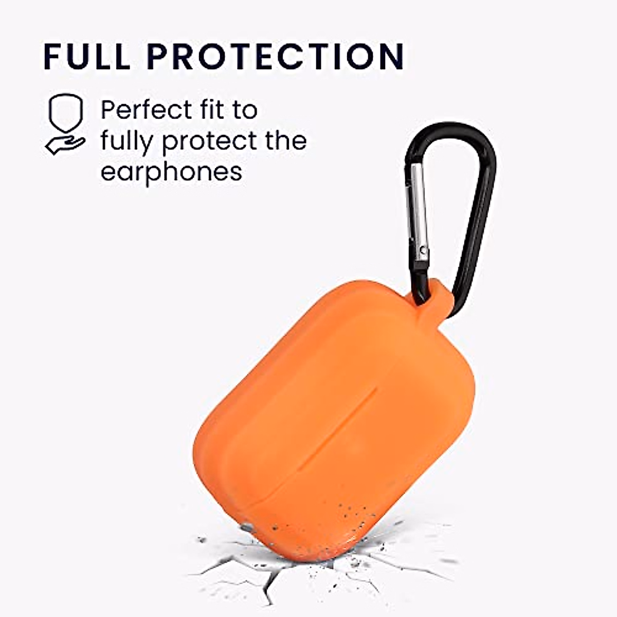 kwmobile - Case Compatible with Apple Airpods Pro - Case Glow in The Dark Cover Made of Silicone - Orange
