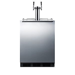 Summit 24 in Wide Built-In Kegerator, ADA Compliant Commercial - Built-in kegerator for use under ADA compliant counters with dual tap kit for two 1/6 kegs