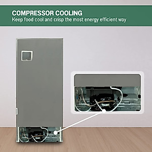 Equator Advanced Appliances 14.3 cu. ft. Freestanding Top Freezer Refrigerator Frost Free, Reversible Door, Energy Star (Europe) Stainless