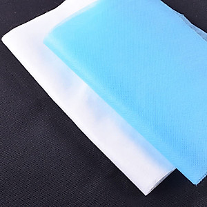 Non Woven Fusible Interface Blue/White Non Woven Interface Fabric 100% Air Filter For Face Mask DIY Supplies By Yard (10 Yards, White)