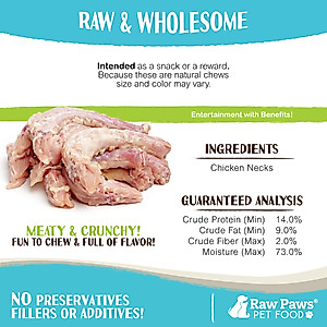 Raw Paws Frozen Raw Chicken Necks for Dogs, 20 lb - Made in USA - Raw Dog Bones - Fresh Meaty Dog Bones - Frozen Dog Bones - All-Natural Raw Meaty Bones for Dogs - Healthy Edibles Dog Bones