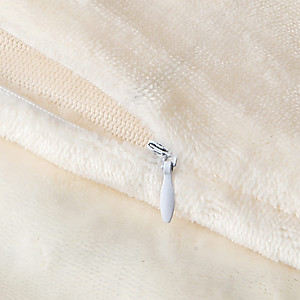 BEDELITE Body Pillow Cover with Zipper Closure, Super Soft and Cozy Fuzzy Fleece Body Pillow Case Cover 20 x 54 Inches, Luxury Fluffy Plush Long Body Pillow Pillowcase for Fall and Winter(White)