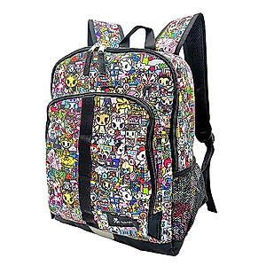 Tokidoki All- Stars Basic Sports Backpack Dual-Zippered Multi-Purpose Bag, [2] Padded Shoulder Straps and [2] Mesh Water Bottle Pockets