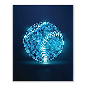 Baseball Wall Art Prints - Set of 4 (8x10) Unframed Baseball Posters - Baseball Room Decor For Men Kids Teenagers - Baseball Poster Set For Bedroom Man Cave - Baseball Wall Decor Dorm - Baseball Boys Bedroom Decor - X-Ray