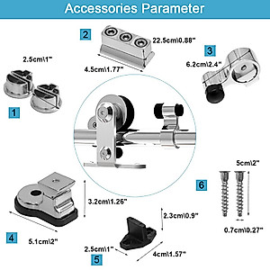 BONIKLUBA Stainless Steel Sliding Barn Door Hardware Track Kit Top Mount T Hanger Set for Single Door use, Easy to Install