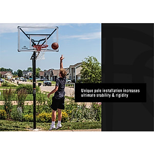 Silverback NXT 54" In-Ground Basketball Hoop with Adjustable-Height Backboard and QuickPlay Design , Black