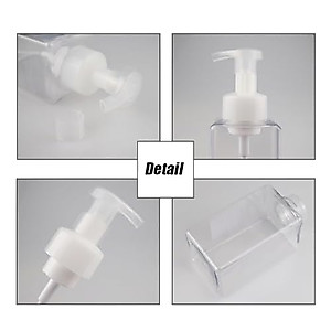 Foaming Soap Dispenser, Refillable Hand Soap Dispenser, Pump Bottle 450ml(16oz), Plastic for Liquid Soap, Shampoo, Body Wash, 2 Pcs (Clear+Clear)