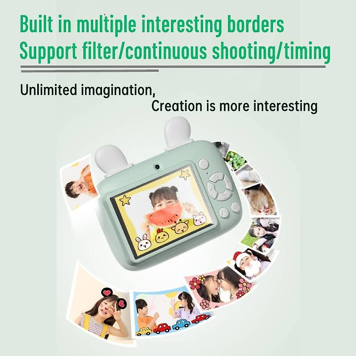 Kids Cartoon Camera,1080P Instant Camera HD Creative Digital Video Cameras Child Selfie Camera Kids 40MP Best Birthday Gift for 3-12 Years Old Boys Girls (Purple+32GB TF Card)