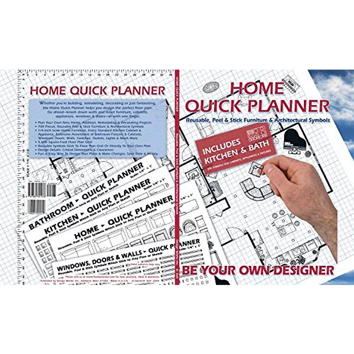 Home Quick Planner: Reusable, Peel & Stick Furniture & Architectural Symbols