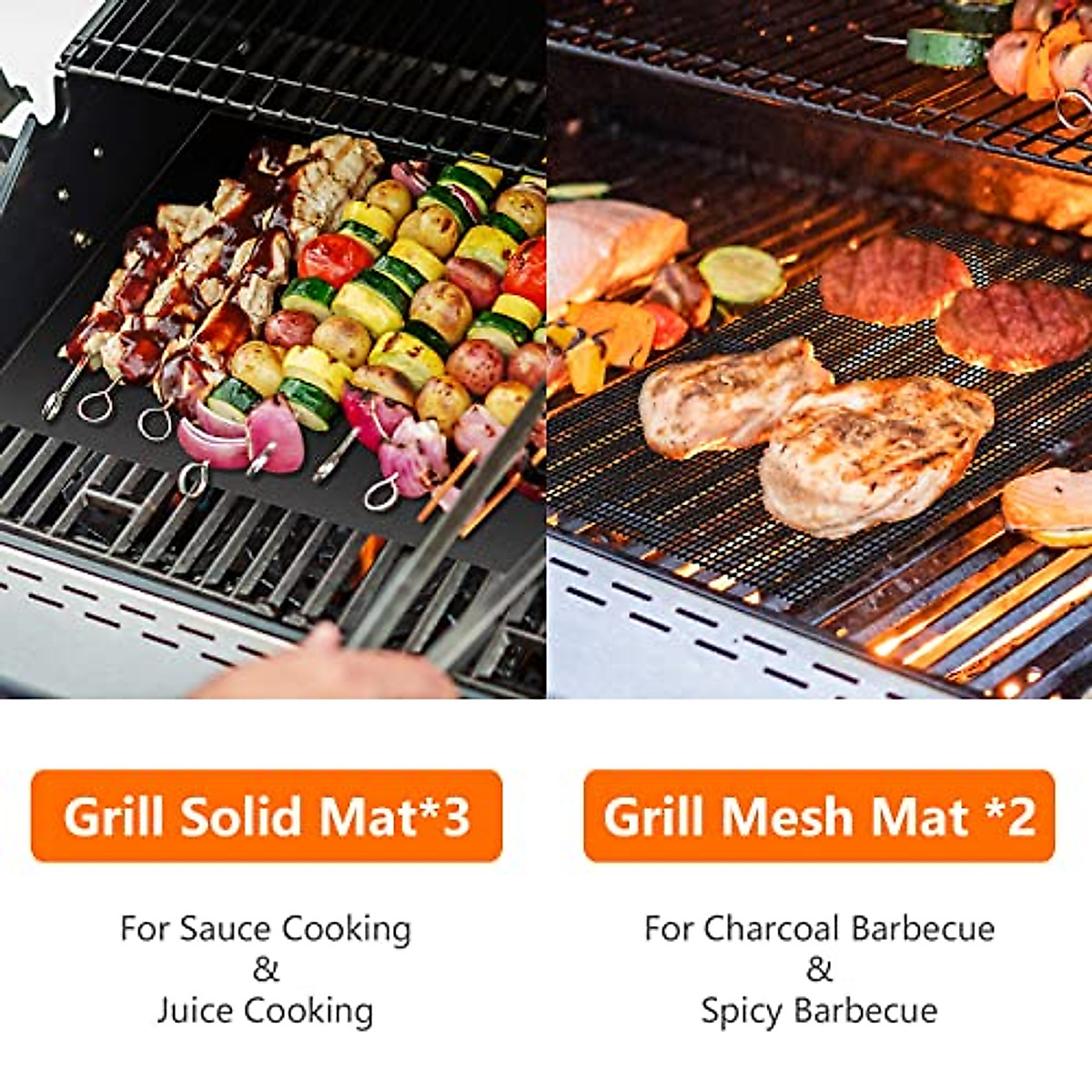 Grilling Accessories,BBQ Accessories with Silicone BBQ Gloves,Grill Mats,Grill mesh Mats,Food Grade Meat Claws, Digital Meat Thermometer, BBQ Grill Tools Set for Barbecue Roasting Baking